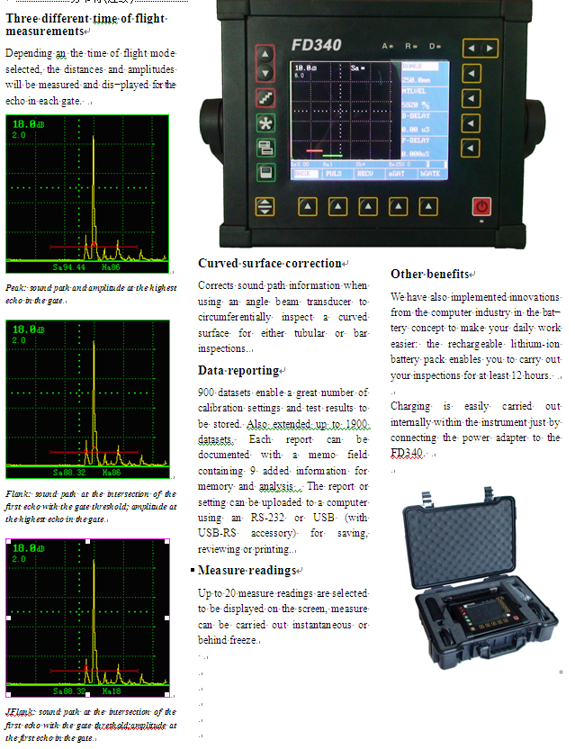 Universal Ultrasonic Flaw Detector With LED Backlight Bright Color ...