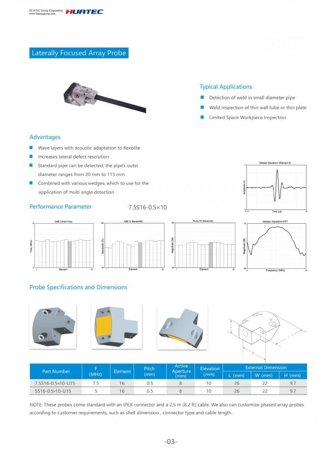 Dual Element Phased Array Probes For Ultrasonic Inspection Equipment ISO CE